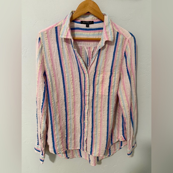 Violet & Claire | Tops | Violet Claire Multicolor Striped Buttondown ...